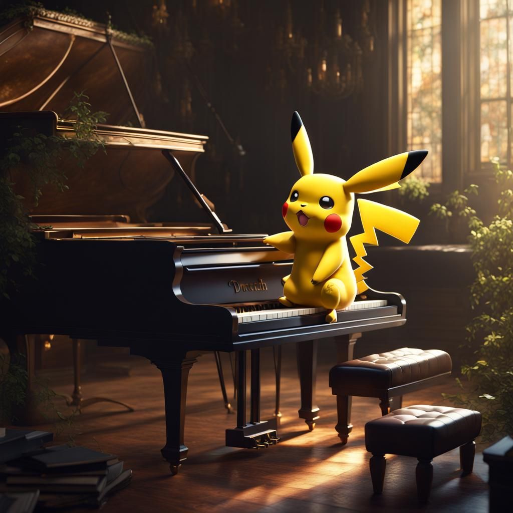 pikachu playing piano - AI Generated Artwork - NightCafe Creator