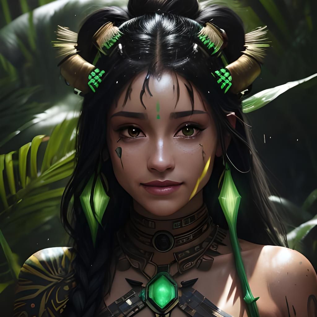 Jungle Girl - AI Generated Artwork - NightCafe Creator