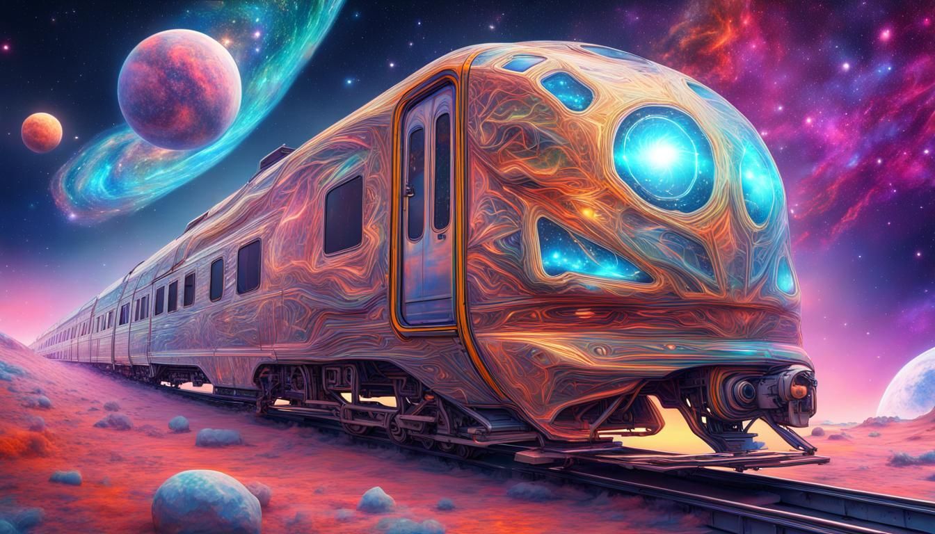 Space Train - AI Generated Artwork - NightCafe Creator