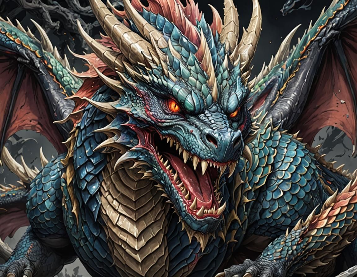 SNARLING DRAGON - AI Generated Artwork - NightCafe Creator