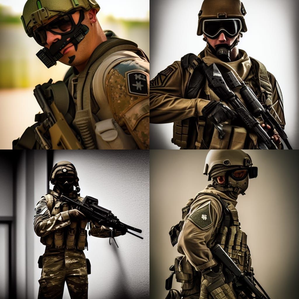 Spec ops soldier, SCP, 13 color contrast, dynamic lighting, digital art ...