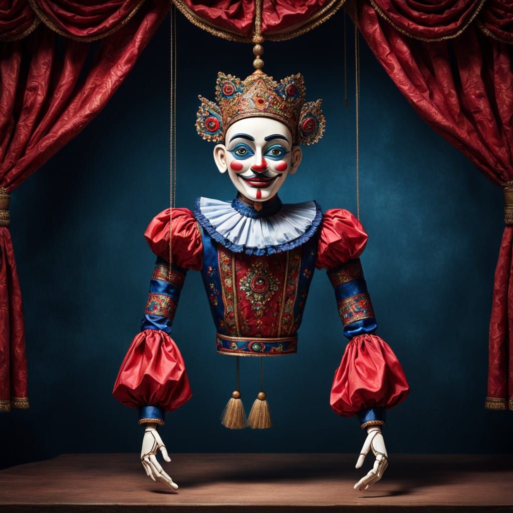 Realistic Marionette Portrait in Vibrant Colors - AI Art