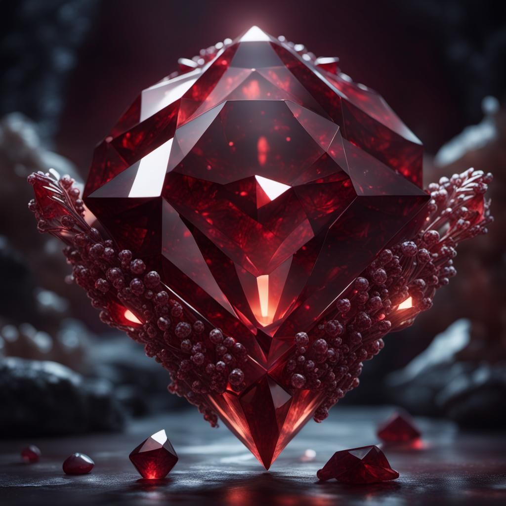 Garnet crystal - AI Generated Artwork - NightCafe Creator