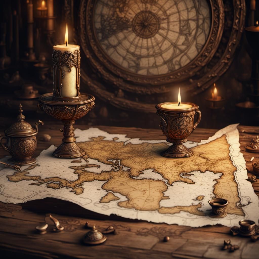 vintage cartography calligraphy ink sketch Medieval fantasy map ...