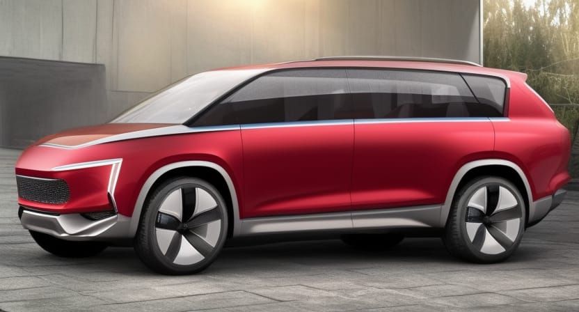 2023 Attesa Leo Concept Electric Minivan in Red Metallic - AI Generated ...
