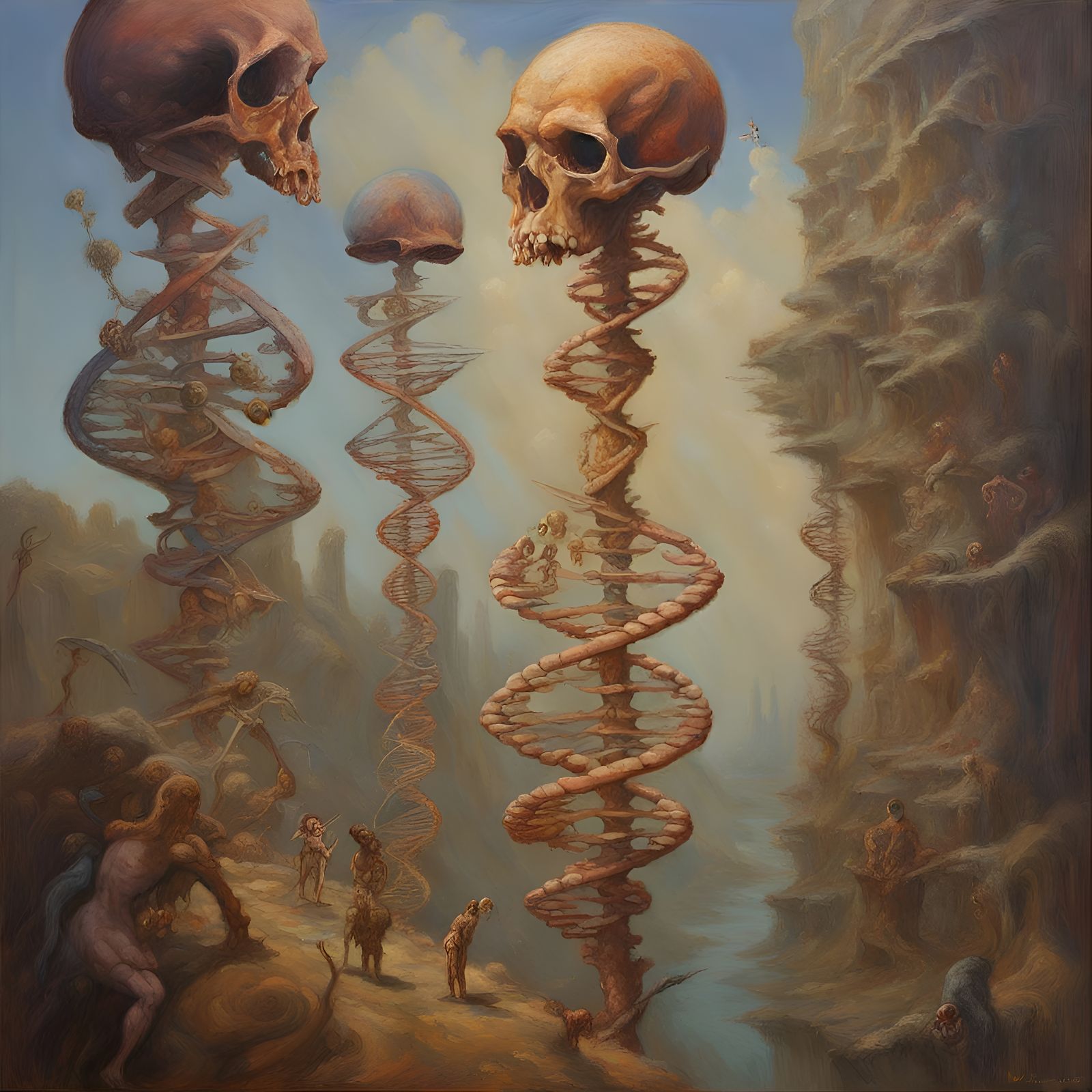 It depicts the idea of genetic mutation in a painting, showing how ...