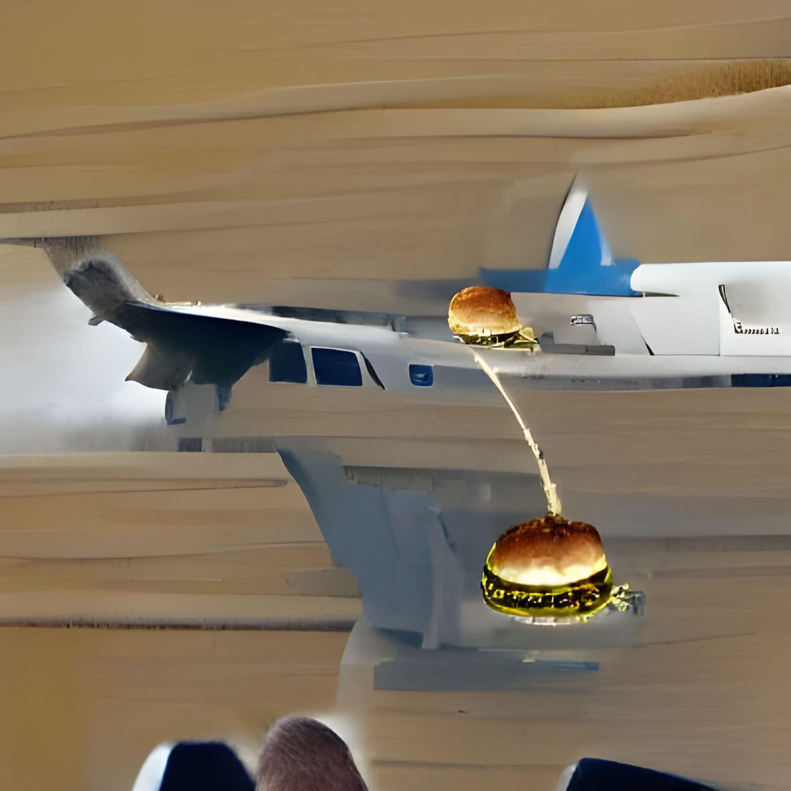 Burger flying on Air Force One - AI Generated Artwork - NightCafe Creator
