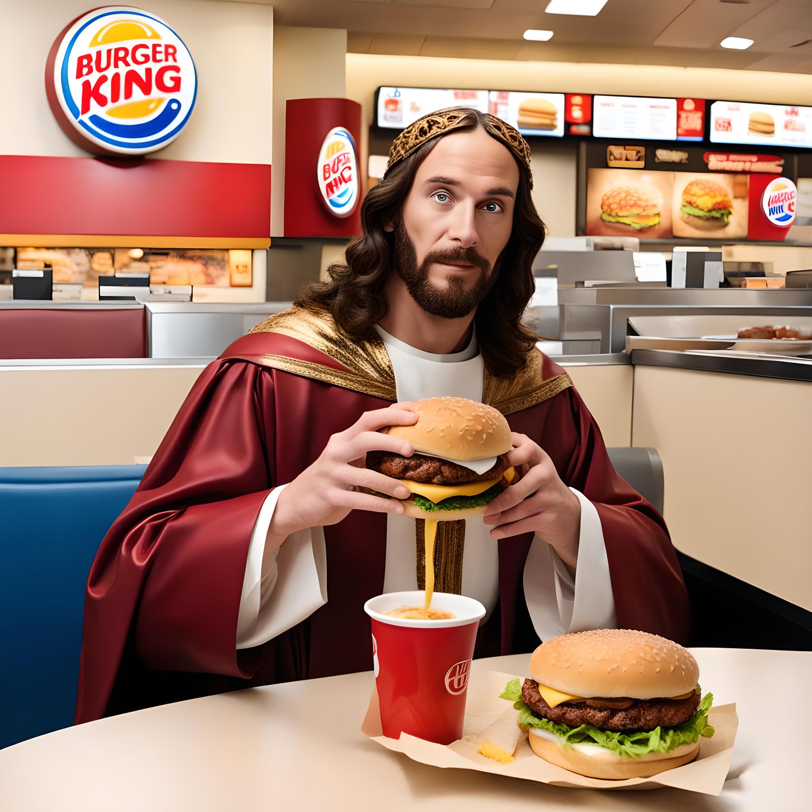 Christ Having Lunch At Burger King - AI Generated Artwork - NightCafe ...