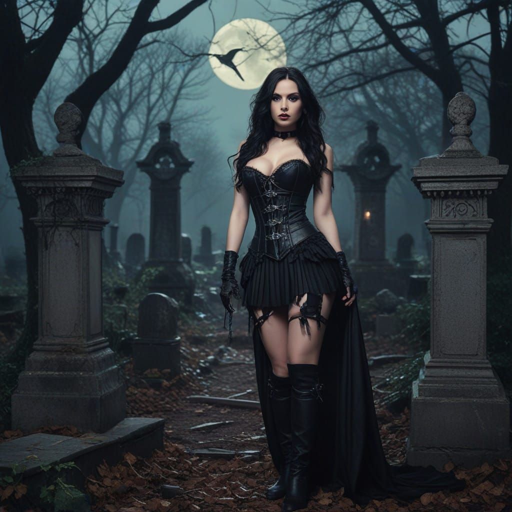 Mistress of the night - Gothic Goddess in Film Noir Style