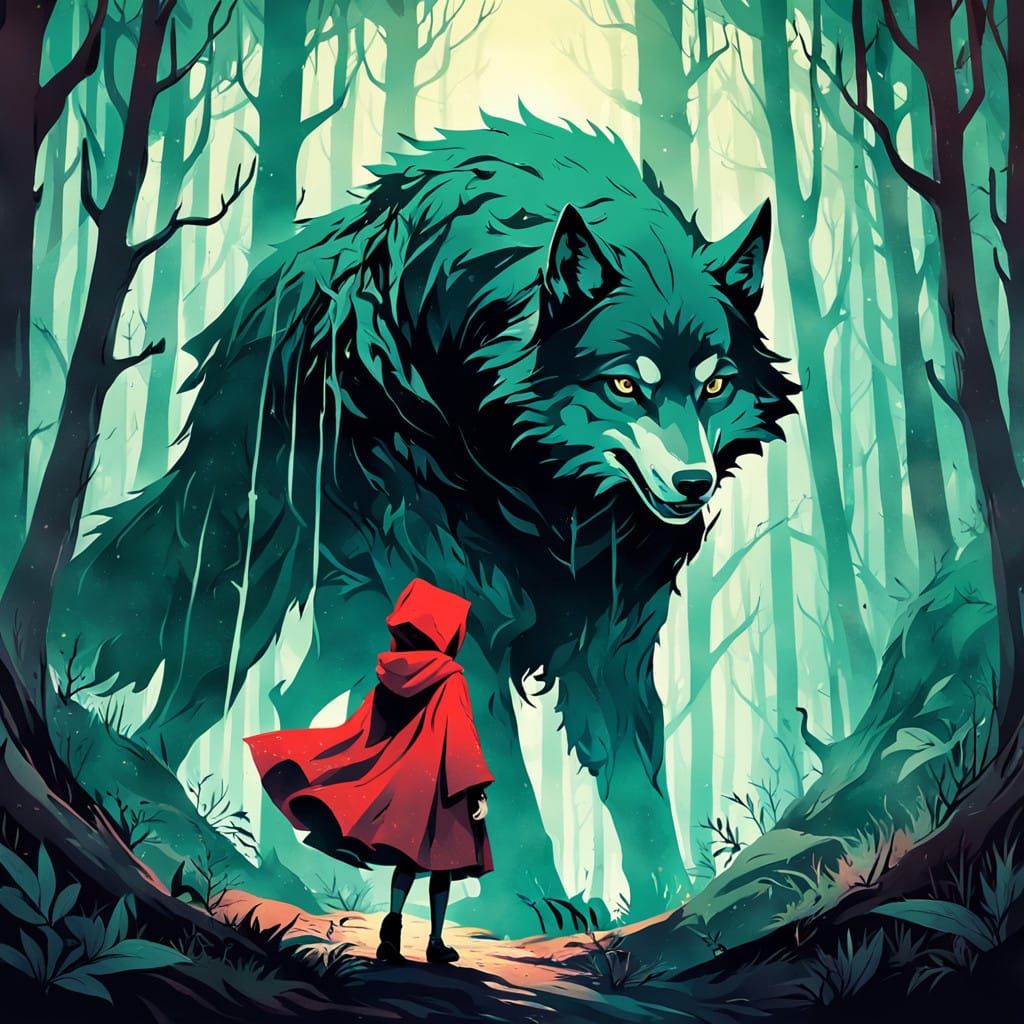 The Wolf and the Red Hood - Little Red Riding Hood Confronts...