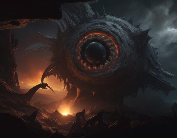 Gigantic Cosmic Horror Bloop Whale Devours Earth i... - AI Art