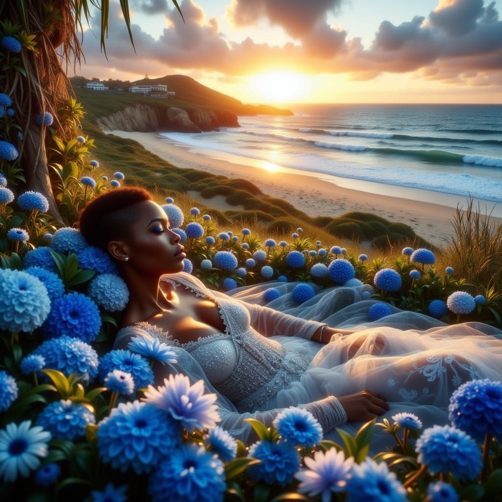 The blue bride at the southafrican sea IV