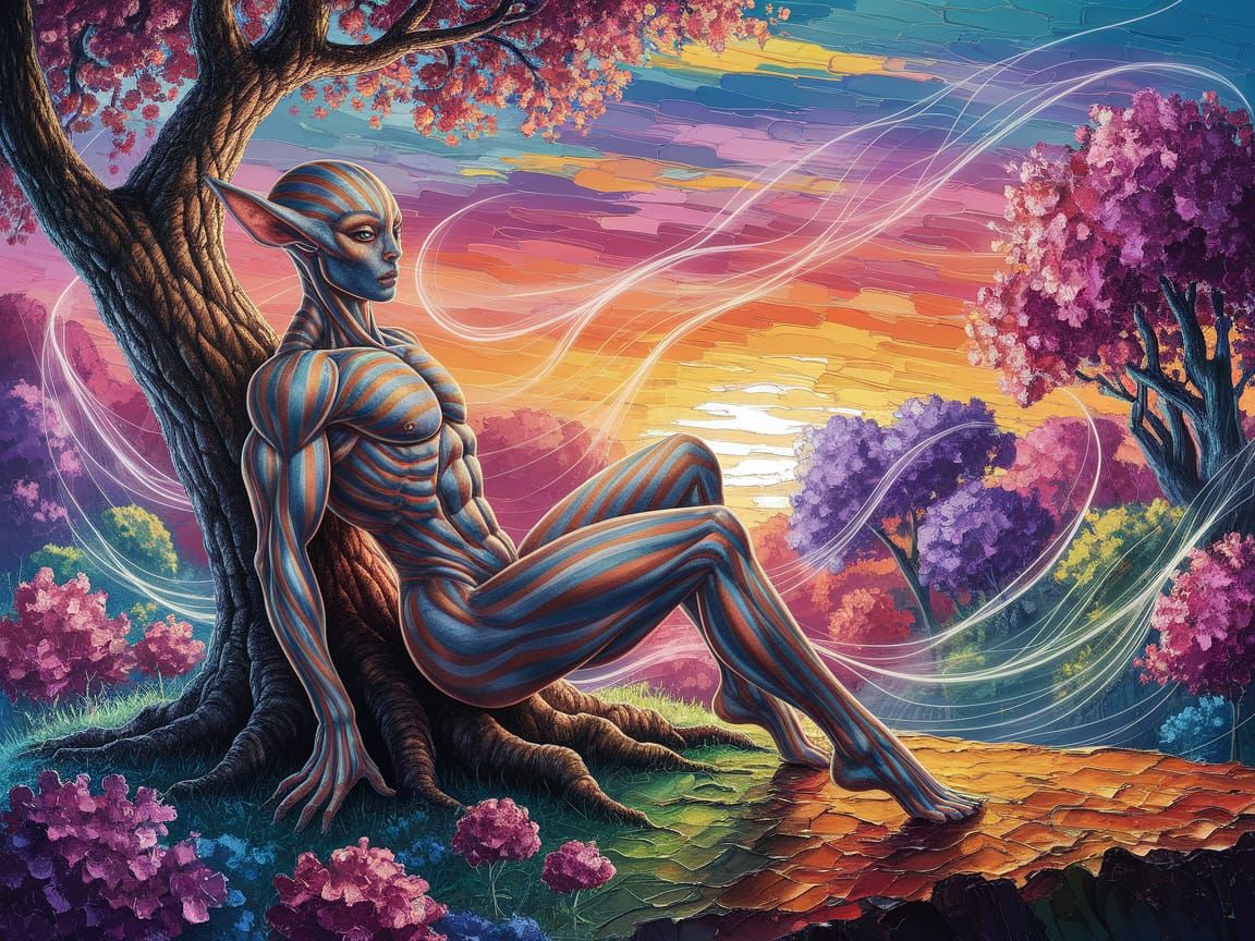 Striped Human-alien Hybrid Beefcake