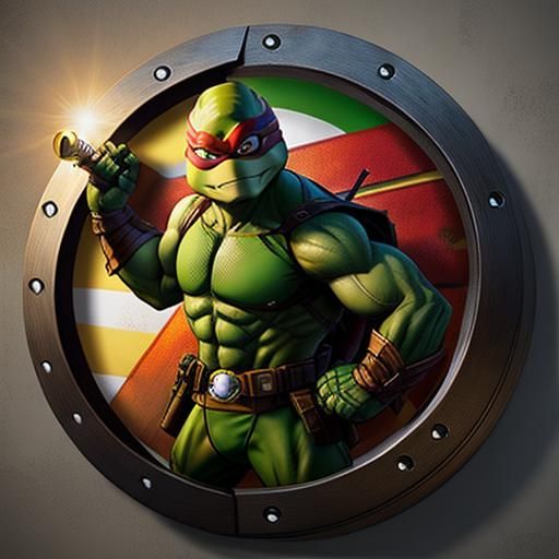 Teenage mutant Ninja turtle shell turned into a Avengers Shield - AI ...