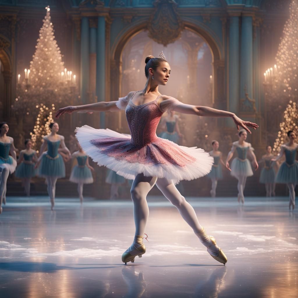 A ballerina ice Skating the Nutcracker Ballet - AI Generated Artwork ...