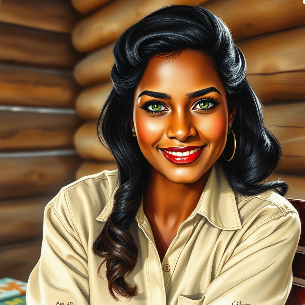 DC entry 7 - Warm Watercolor Portrait of a Dark-Skinned Paki...