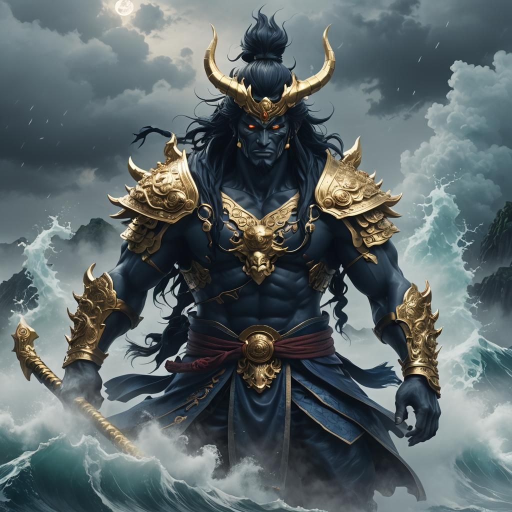 Susano, god of the sea and storms, brother to the sun goddess. - AI ...