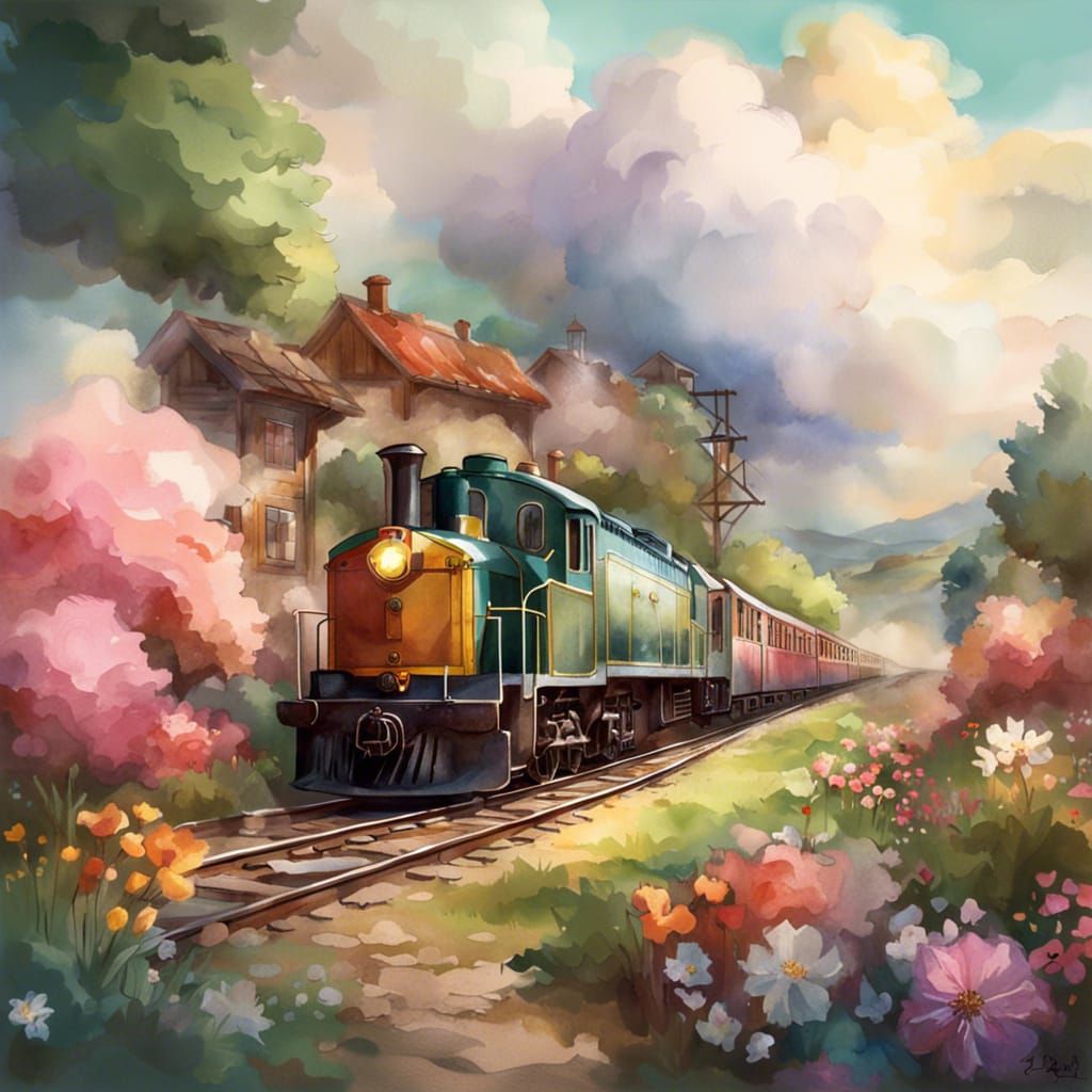 Spring -train travel time, 6761...hik - AI Generated Artwork ...