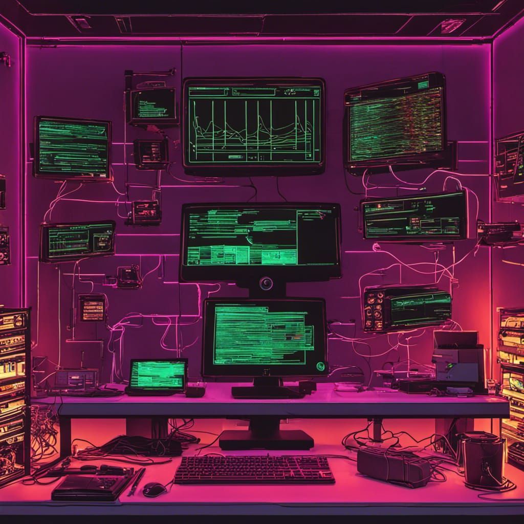 Hacker Bedroom - AI Generated Artwork - NightCafe Creator