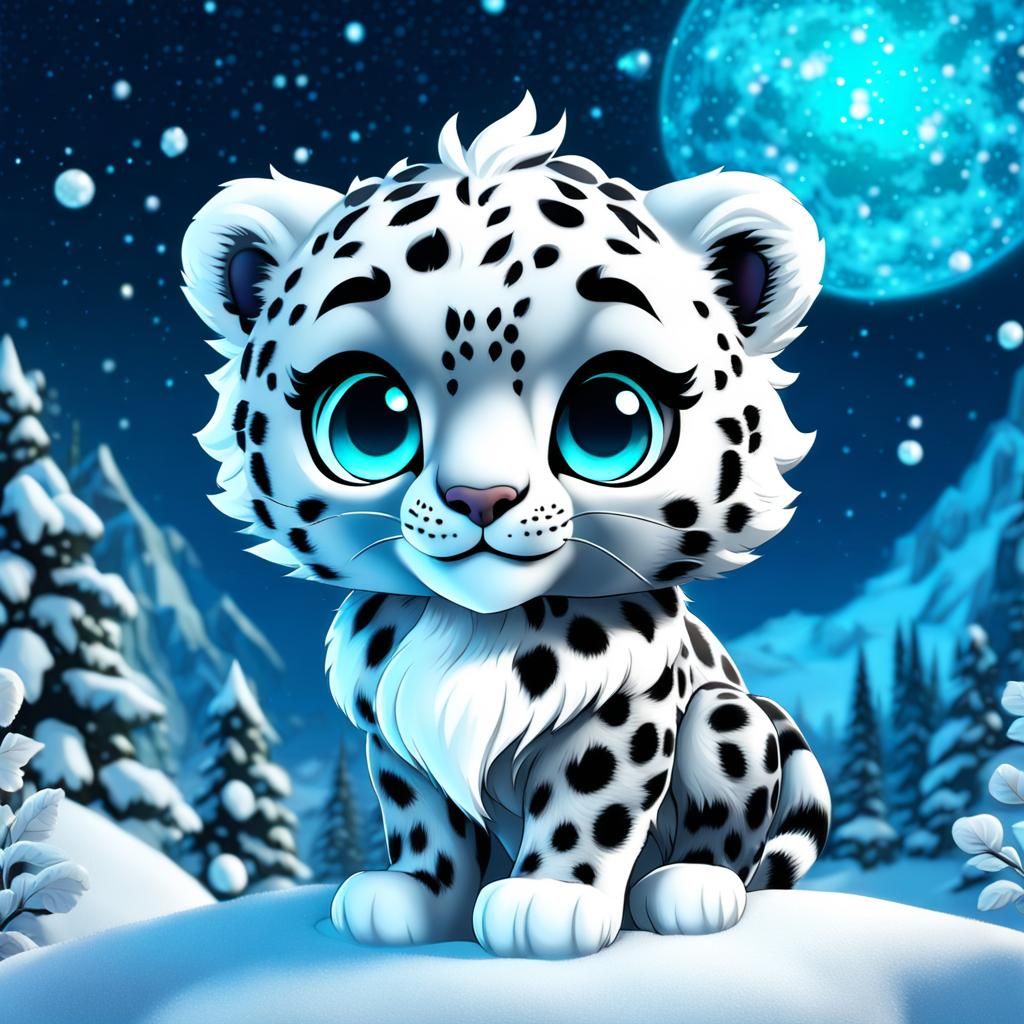 Chibi Snow Leopard - AI Generated Artwork - NightCafe Creator