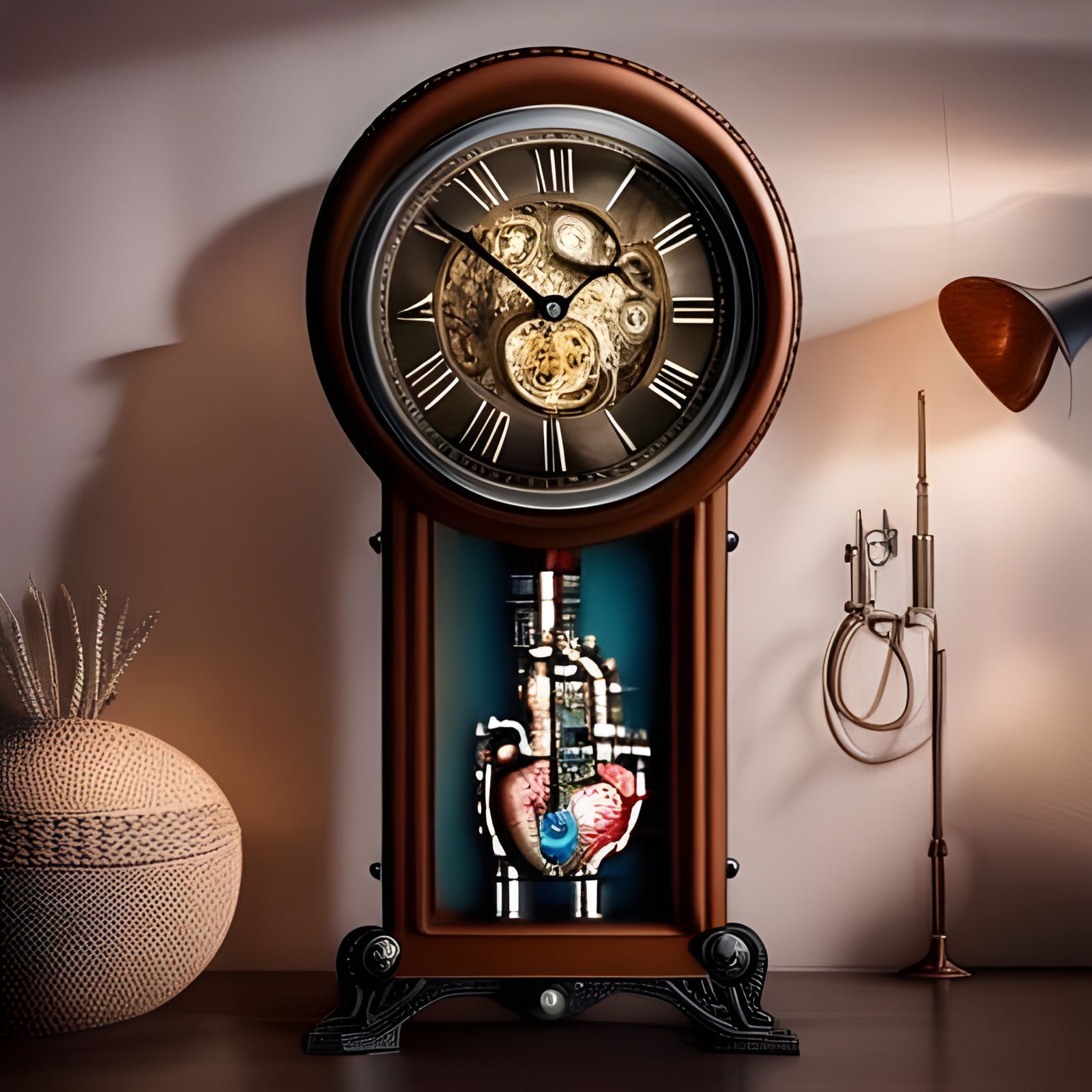 A heart powered steampunk clock - AI Generated Artwork - NightCafe Creator