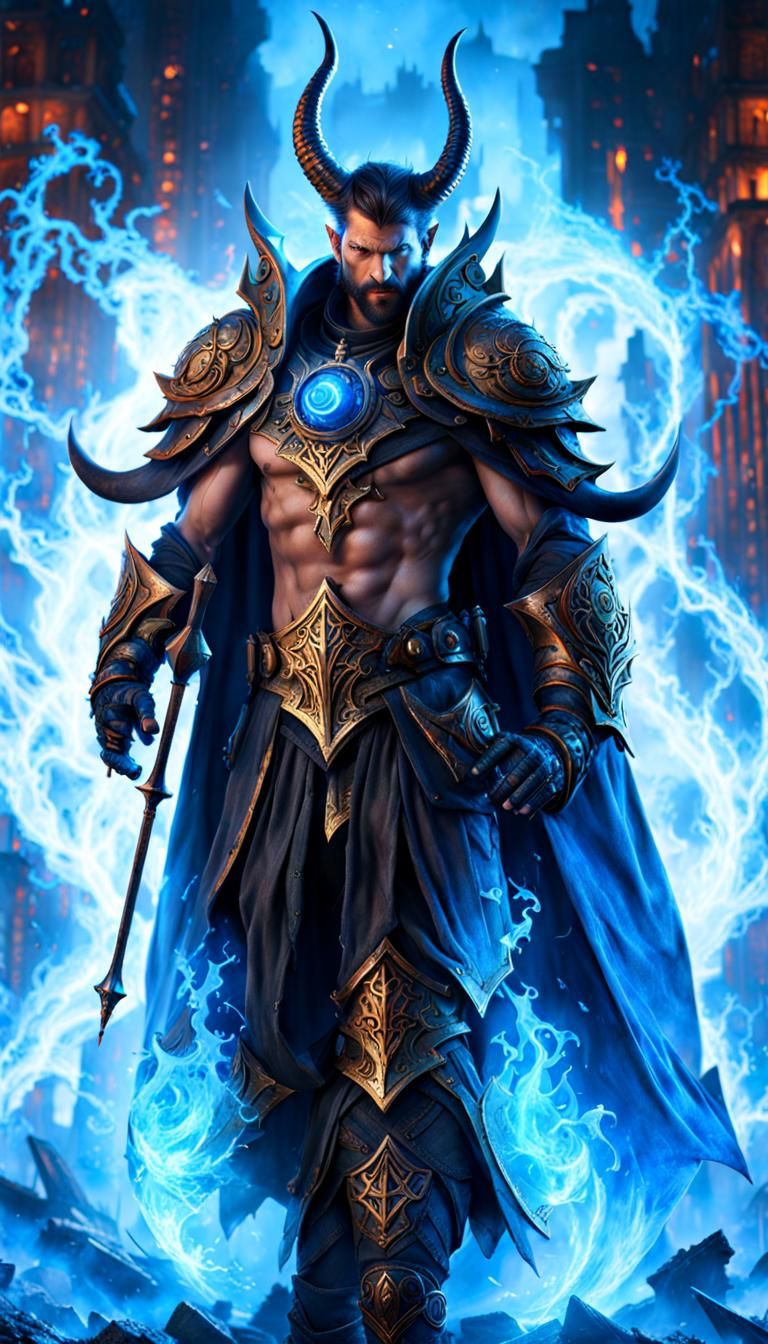 Devil of the Blue Flame - AI Generated Artwork - NightCafe Creator