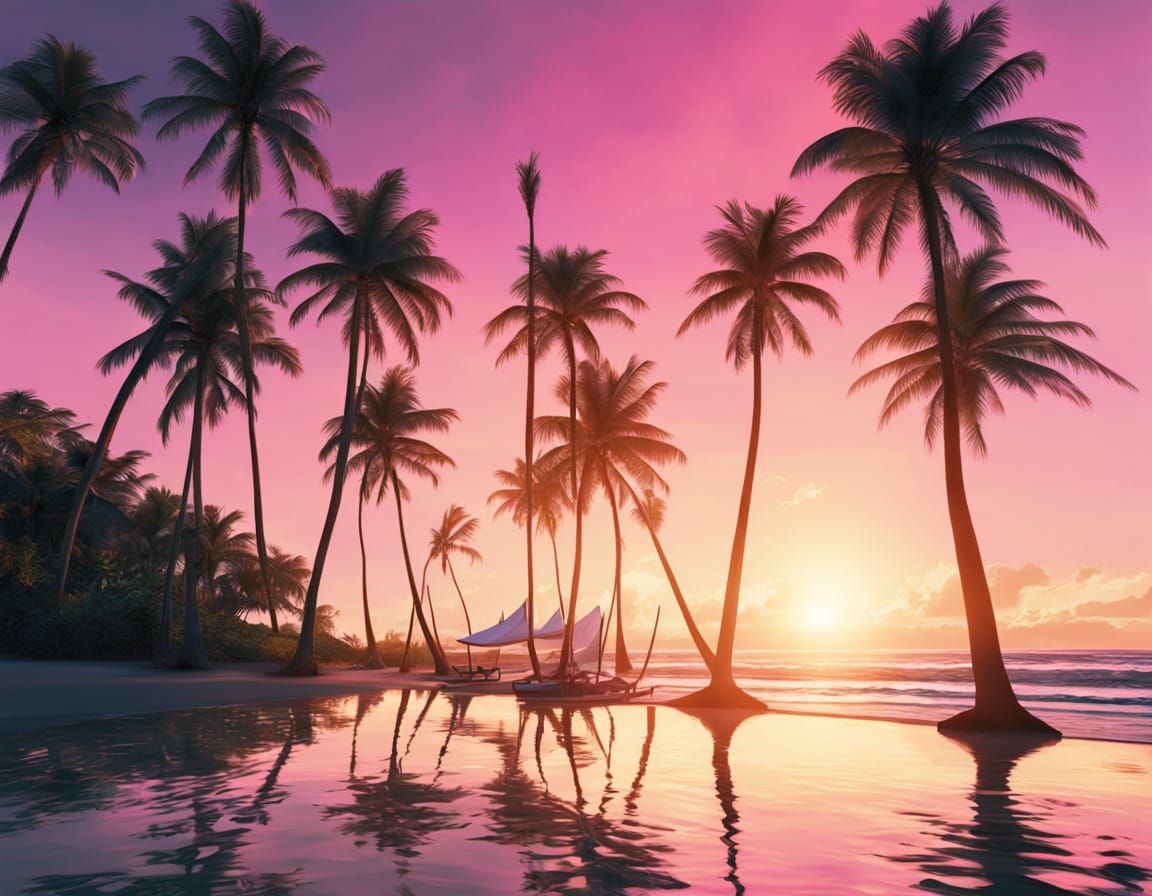 Summer - Vibrant Tropical Dreamscape in Stunning Digital Art