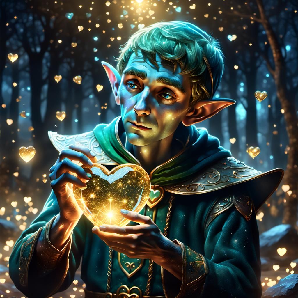 Elf Holding a Heart - AI Generated Artwork - NightCafe Creator
