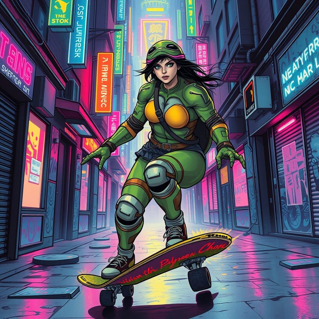 ninja turtle woman Chyxae - Cyberpunk Ninja Turtle Woman Spe...