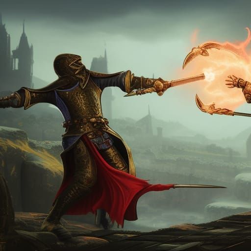 Medieval mage duel - AI Generated Artwork - NightCafe Creator