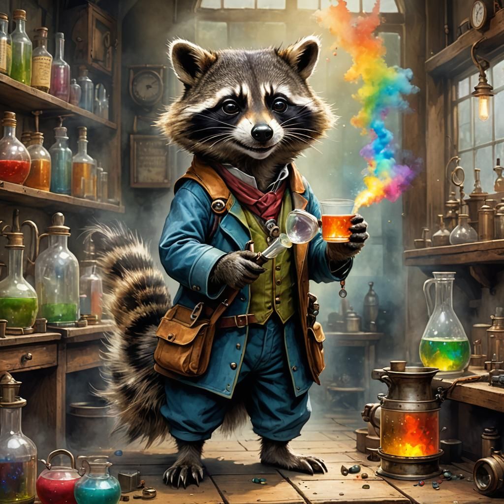 Raccoon Scientist - AI Generated Artwork - NightCafe Creator