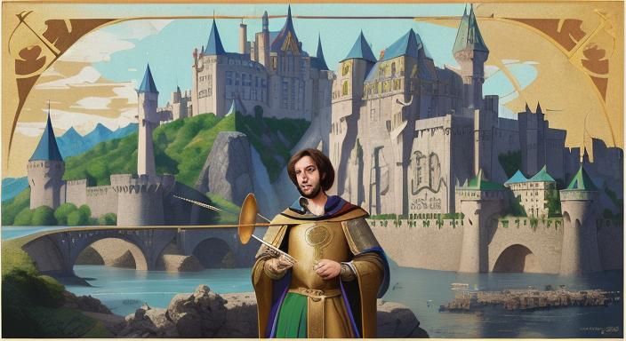 medieval bard. A castle in the background. - AI Generated Artwork ...