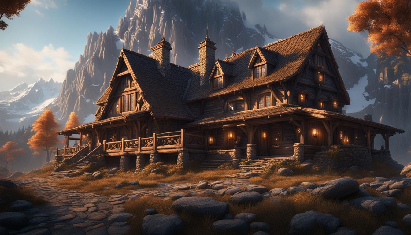 rustic mansion - AI Generated Artwork - NightCafe Creator