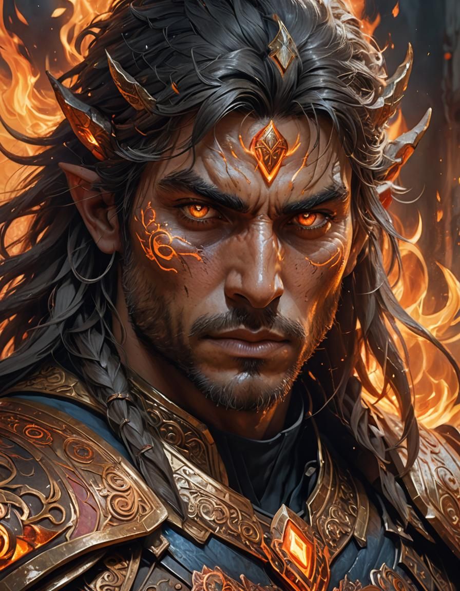 Elf Fire Warrior - AI Generated Artwork - NightCafe Creator