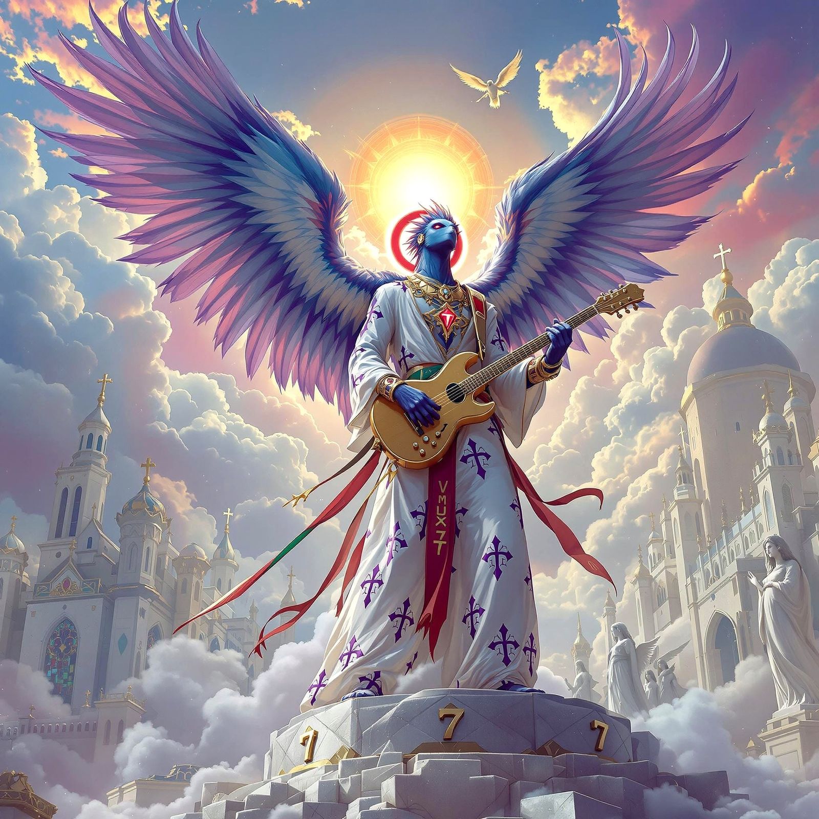 Sun of Man - Angel Phoenix with Golden Guitar in Elysian Hea...