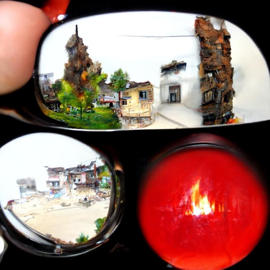 Distorted view of the world through three different lenses. - AI ...