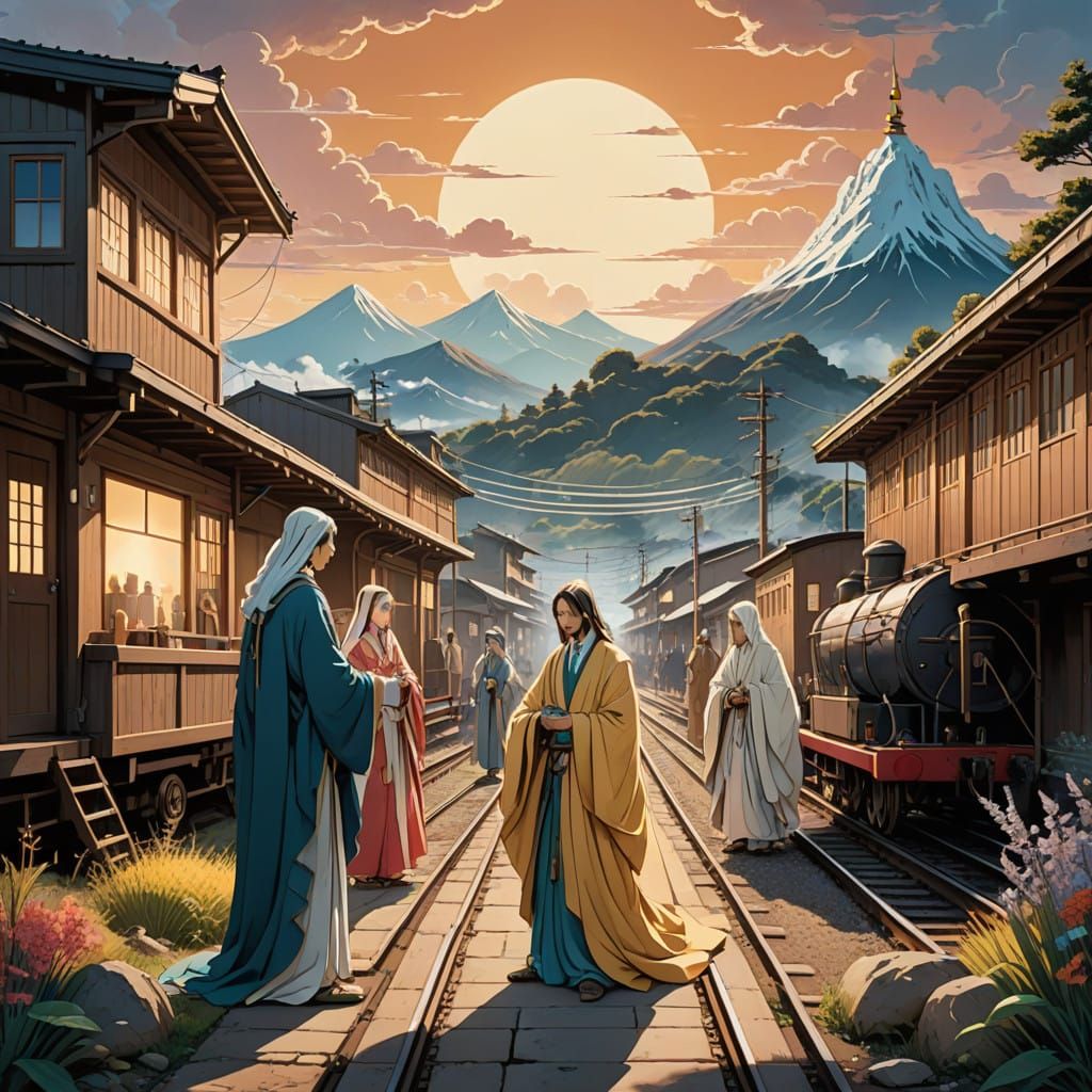 Majestic Salvador Dali-Style Nativity Scene with T... - AI Art