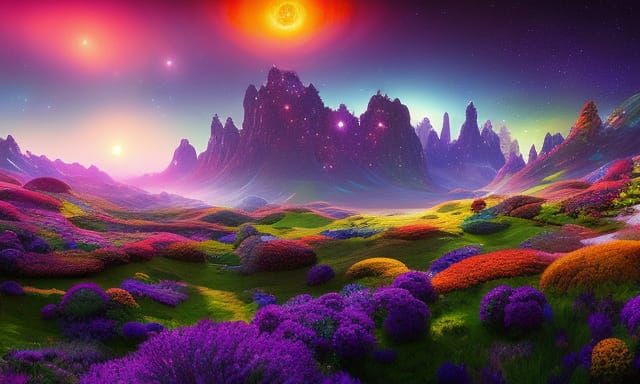 Fantasy Art of Colorful Exoplanet - AI Generated Artwork - NightCafe ...