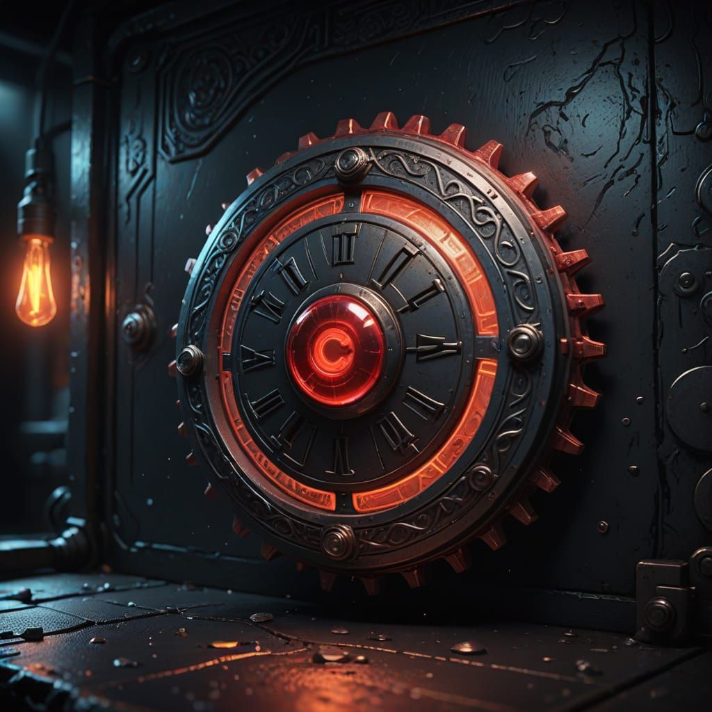 Glowing Button in a Dark, Ominous Room - AI Art