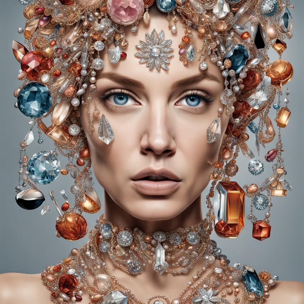 Creative illustrations of a woman, showcasing a range of objects ...