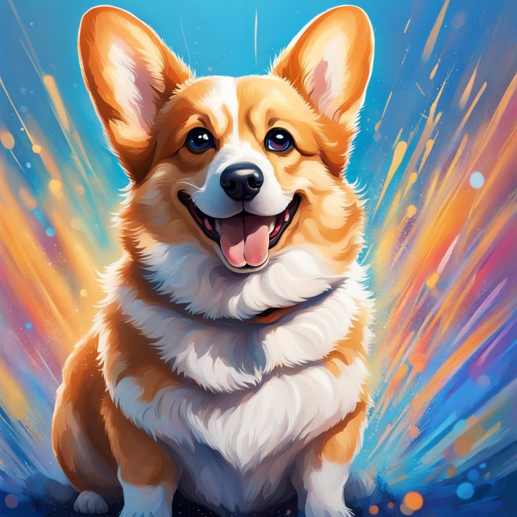 Happy Corgi - AI Generated Artwork - NightCafe Creator