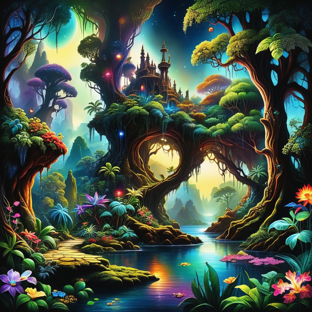 Alien planet jungle landscape - Alien Jungle World, Inspired...