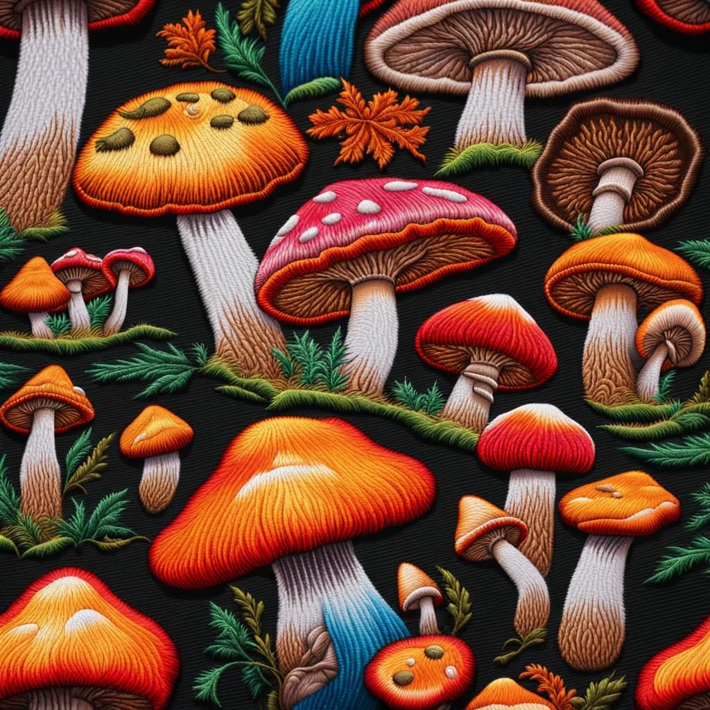 Mushroom Patch - AI Generated Artwork - NightCafe Creator