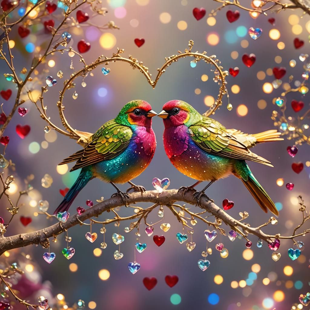 Heart bokeh, Portrait of two sparkling beautiful perfectly detailed ...