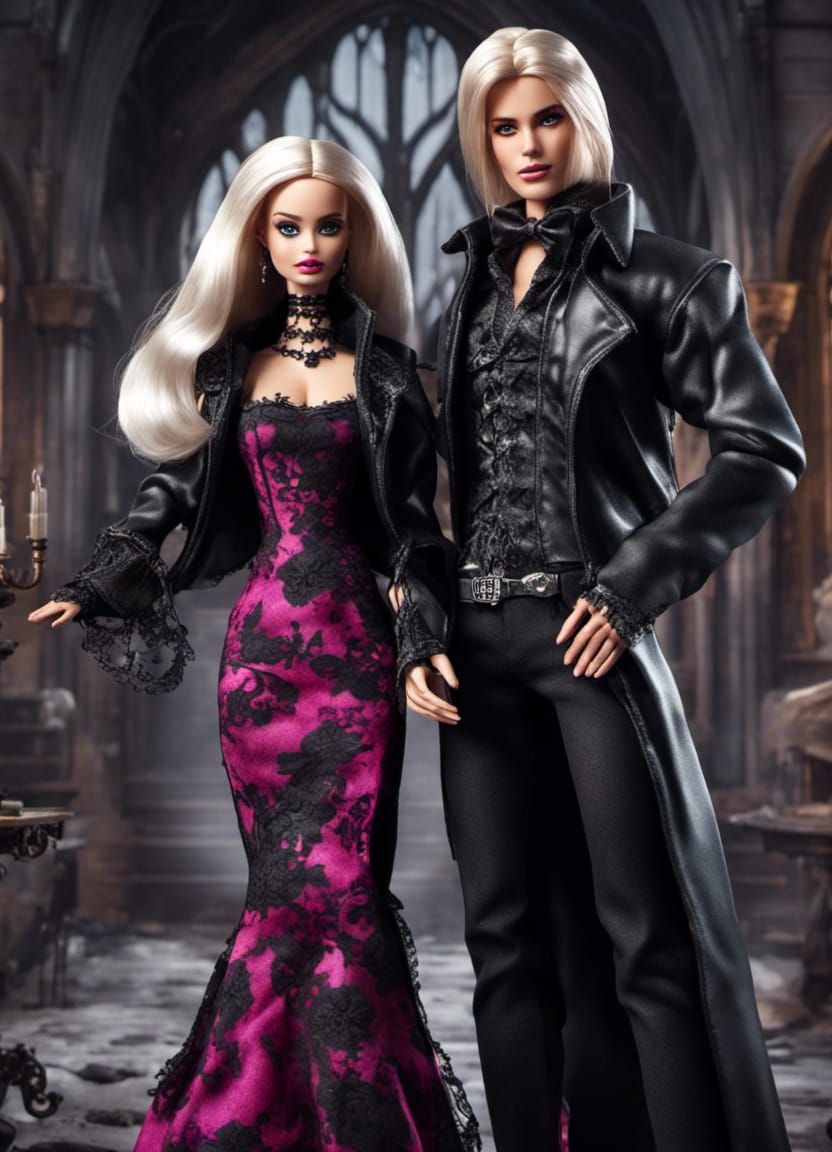 Barbie and Ken gothic - AI Generated Artwork - NightCafe Creator