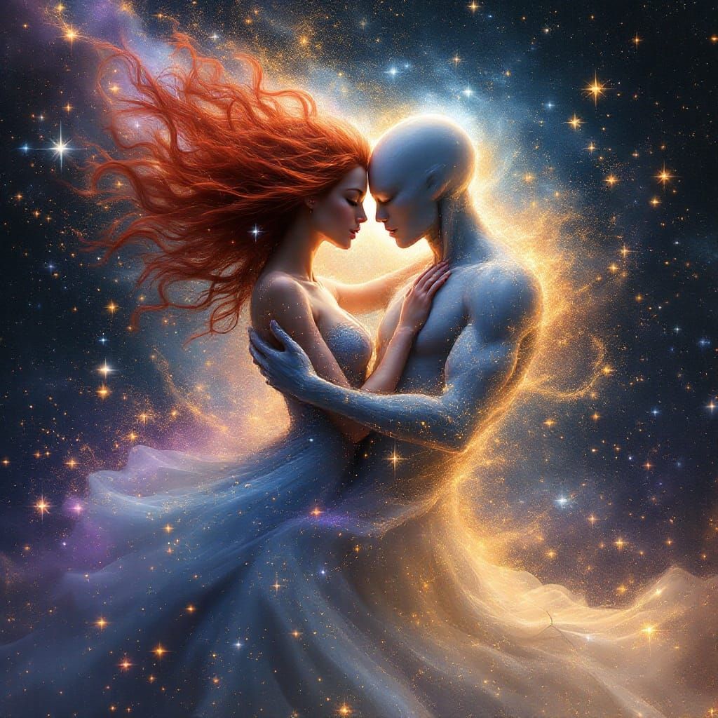 Celestial Reunion - Cosmic Union in Vibrant Celestial Lands...