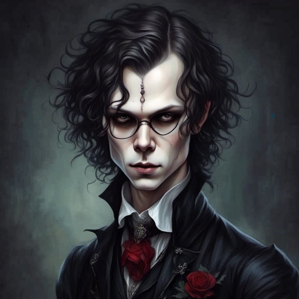 Eldritch nerdy cute emo vampire - AI Generated Artwork - NightCafe Creator