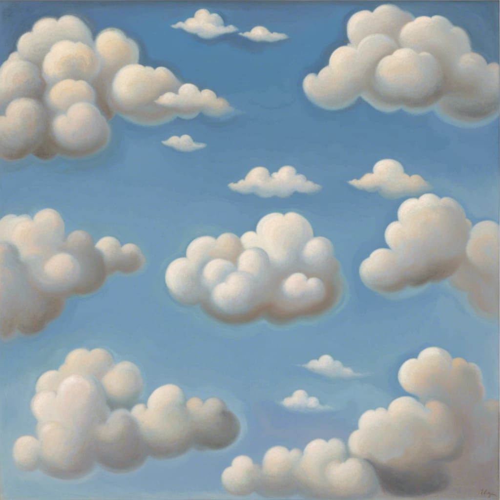 Rene Magritte; clouds - AI Generated Artwork - NightCafe Creator