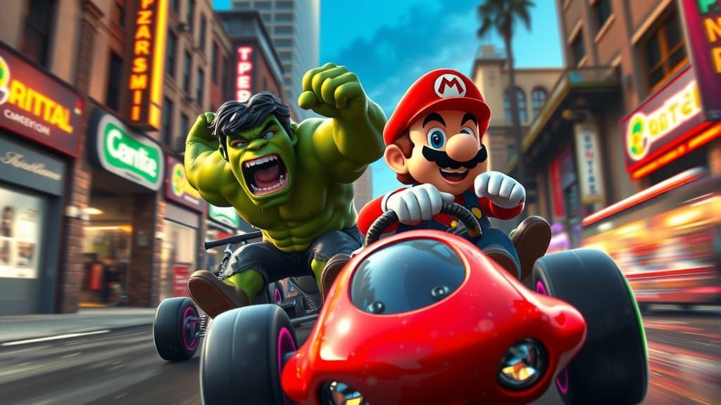 Los Angeles Streets Come Alive with a Gigantic Hul... - AI Art