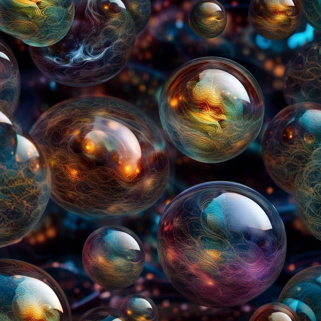 World of glass spheres - AI Generated Artwork - NightCafe Creator